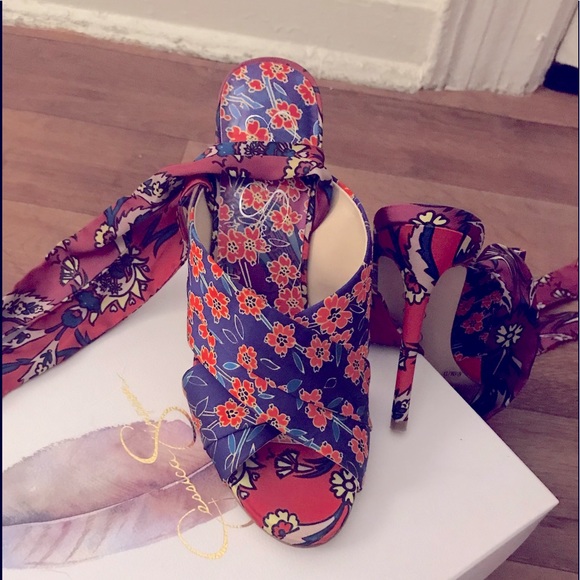 Jessica Simpson | Shoes | Jessica Simpson Satin Wrap Heels | Poshmark
